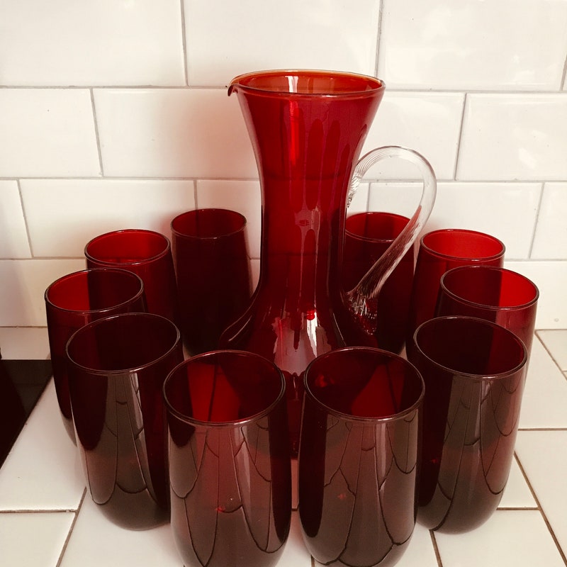 Red Ceramic Pitcher - Etsy