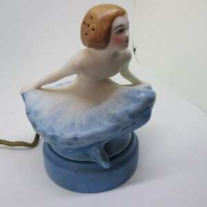 Fantastic 1920's Blue Flapper Dancer Perfume Lamp Fulper Brand ...