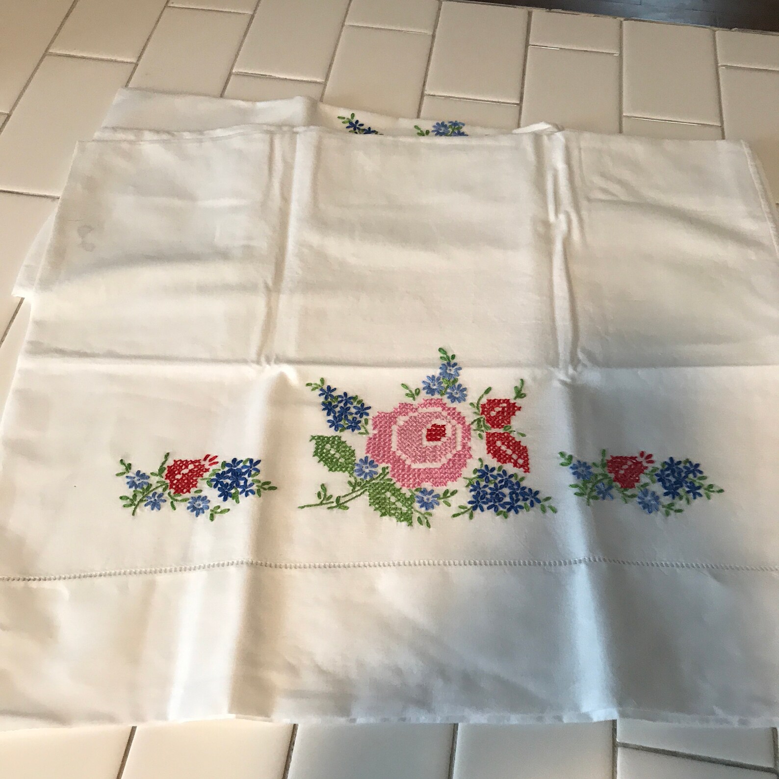 Beautiful Embroidered Pillowcase Pair Cotton With Hemstitch - Etsy