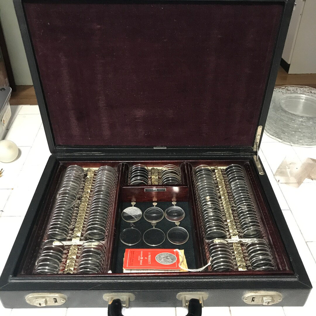 Antique Optical Set Opticion Medical Collectible Display Travel Eye ...
