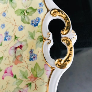 Beautiful Crown Dorset England Platter Morning Glories Chintz Gold Trim ...