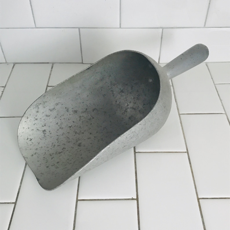 Vintage Large Scoop Galvanized Metal Scoop Primitive Store - Etsy