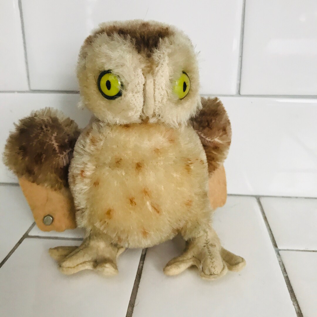 Vintage Steiff Whitie the Owl Plush Animal 1960's Mohair 5 - Etsy