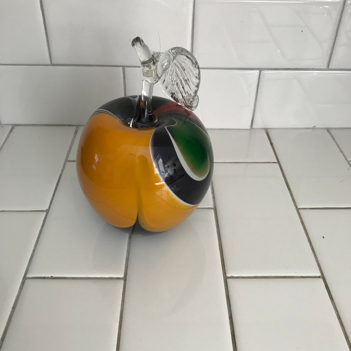 Vintage Blown Glass Colorful Apple Polished Pontil Large - Etsy UK