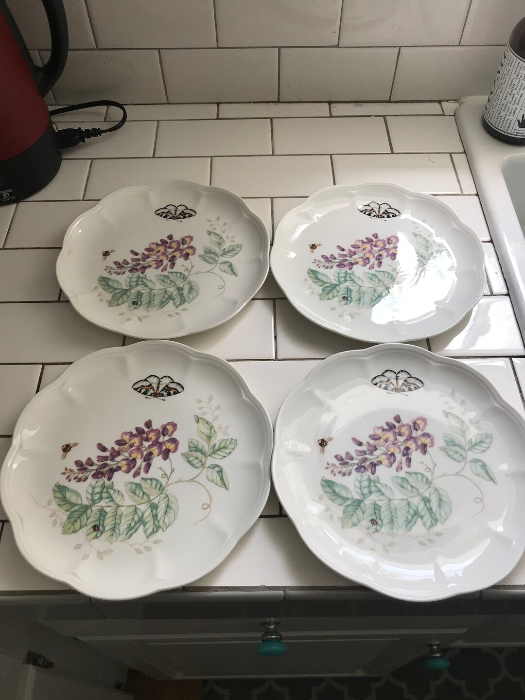 Vintage Lenox Plates Set of 4 Butterfly Meadow Eastern Tailed Blue ...