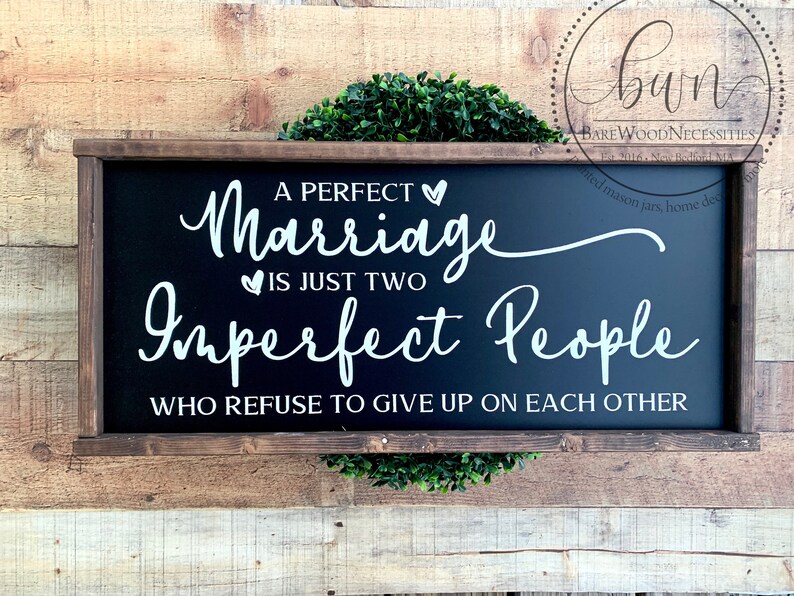 Marriage Quote Sign Bedroom Wall Decor a Perfect Marriage - Etsy