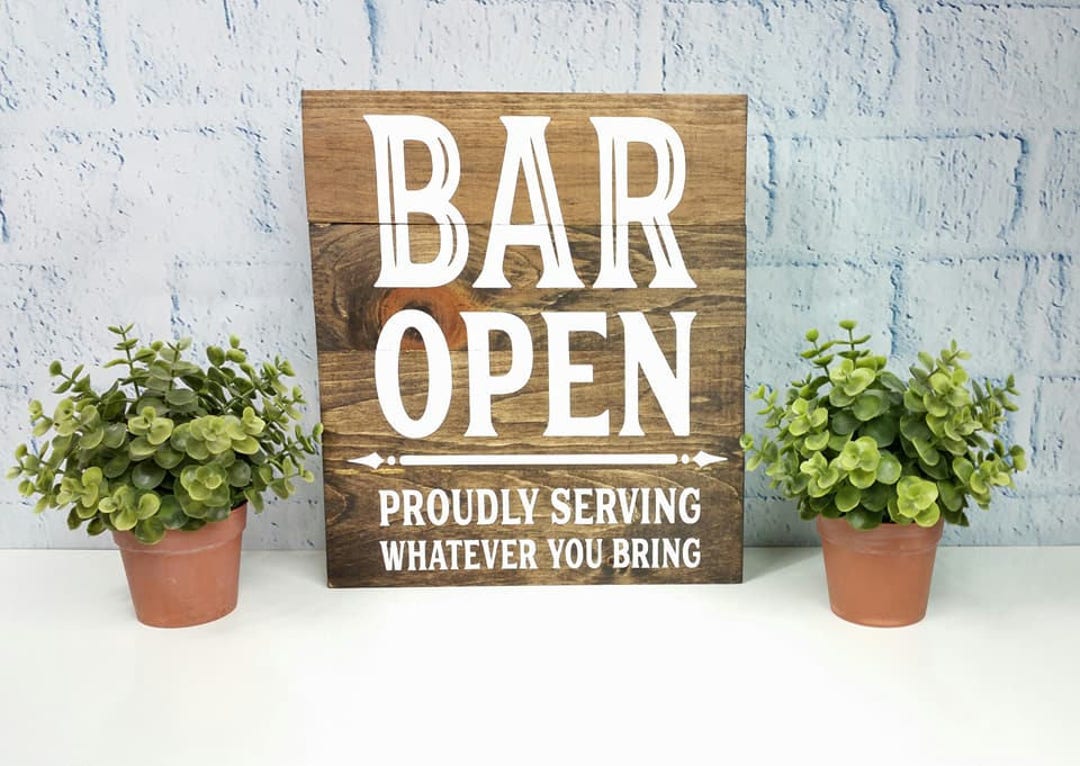 BAR OPEN Bar Open Sign Sign for Bar Man Cave Sign Sign for - Etsy