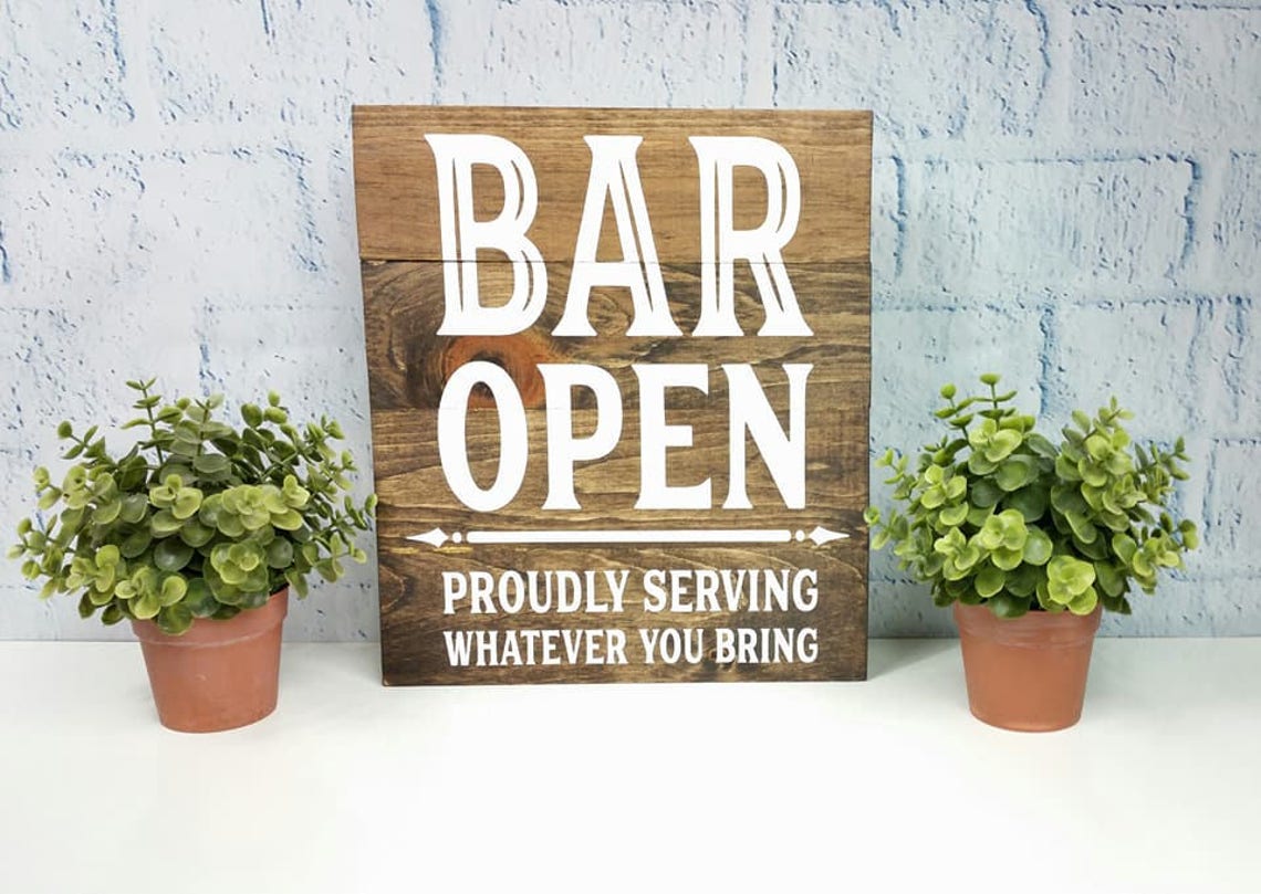 BAR OPEN Bar Open Sign Sign for Bar Man Cave Sign Sign for - Etsy