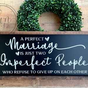 Marriage Quote Sign Bedroom Wall Decor a Perfect Marriage - Etsy