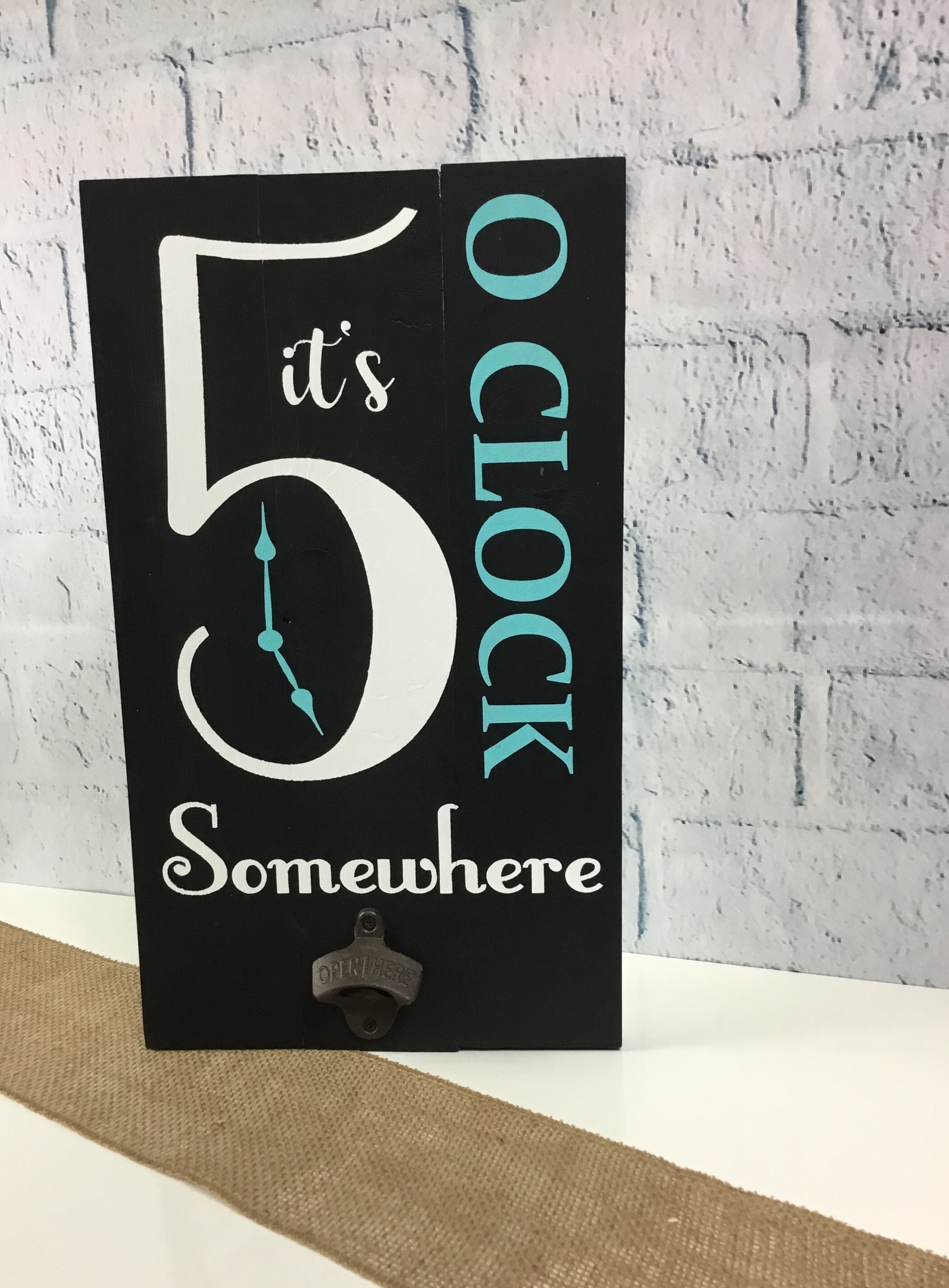 It's 5 O'clock Somewhere Wood Sign Patio Decor Bar | Etsy
