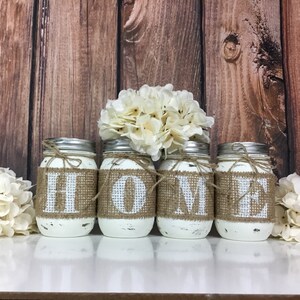 Burlap Mason Jars, Rustic Home Decor, Mason Jar Table Decor, Mason Jar ...