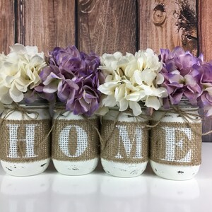 Burlap Mason Jars, Rustic Home Decor, Mason Jar Table Decor, Mason Jar ...