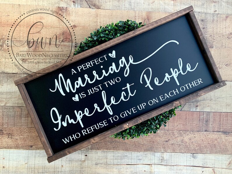 Marriage Quote Sign Bedroom Wall Decor a Perfect Marriage - Etsy