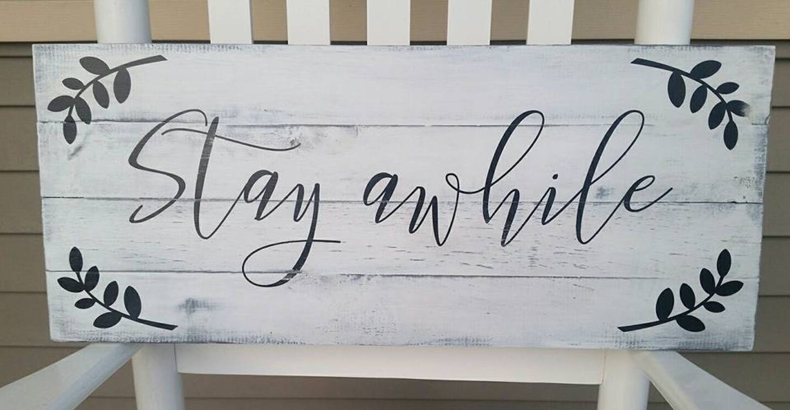 Stay Awhile Sign Sign for Family Room Distressed Farmhouse - Etsy