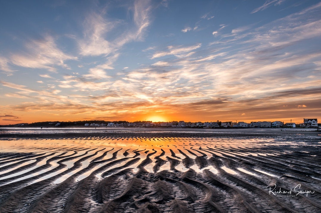 Sunset at Low Tide, Higgins Beach, Scarborough ME - Etsy