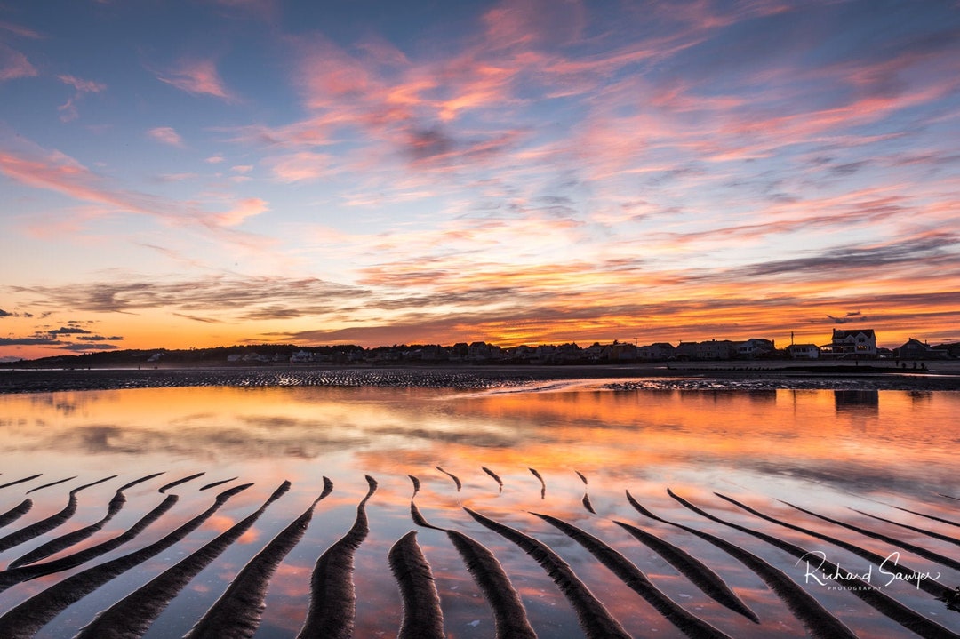 Dusk at Low Tide, Higgins Beach, Scarborough ME - Etsy