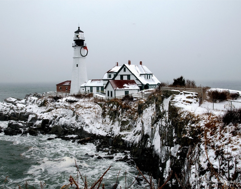Winter Storm at Portland Head Light - Etsy