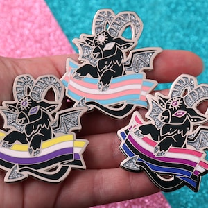 24 Flags Pride Demons Hard Enamel Pin LGBTQ / Rainbow Glitter Gay Pride ...