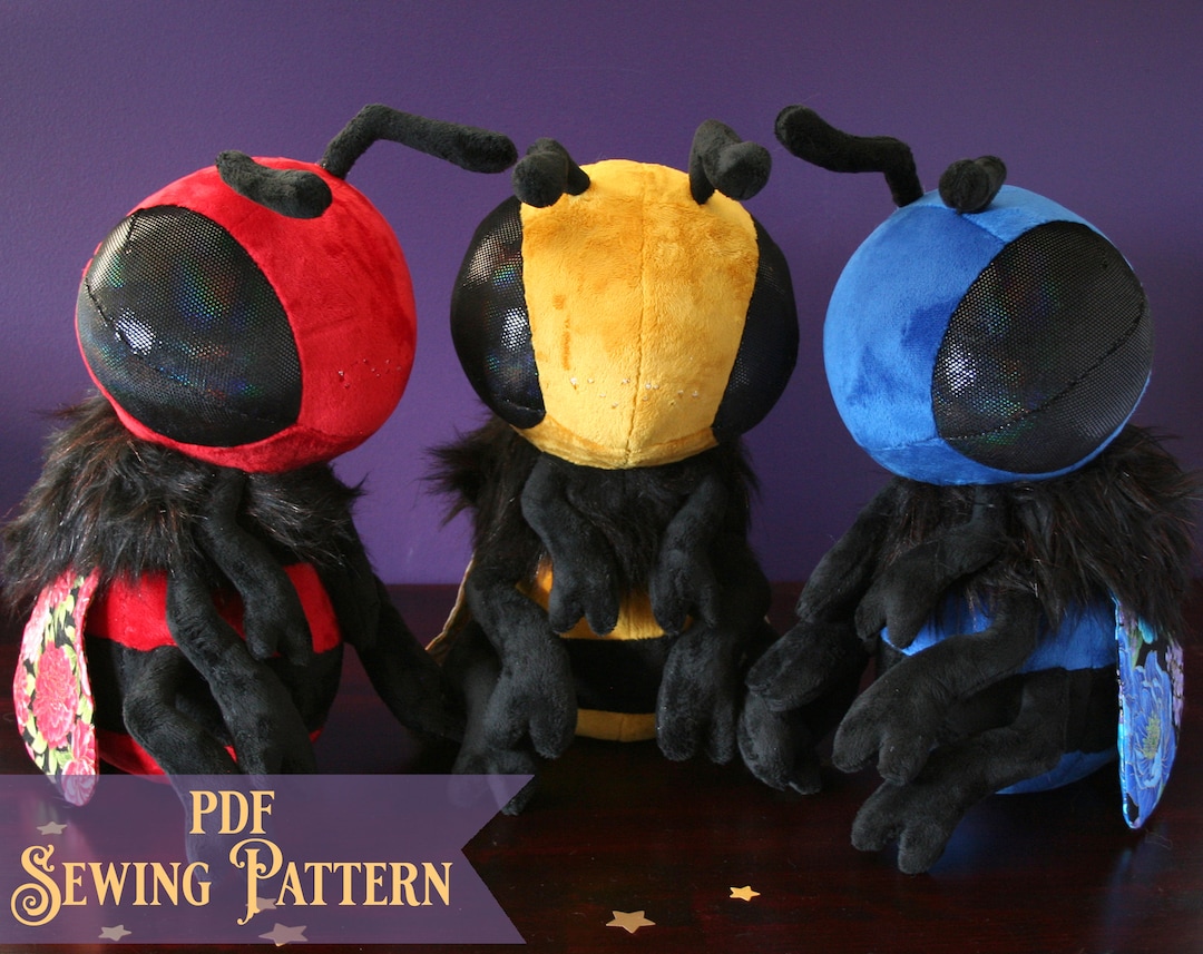 Bee Plushie Pattern PDF - Bee Stuffed Animal Pattern Sewing Pattern ...