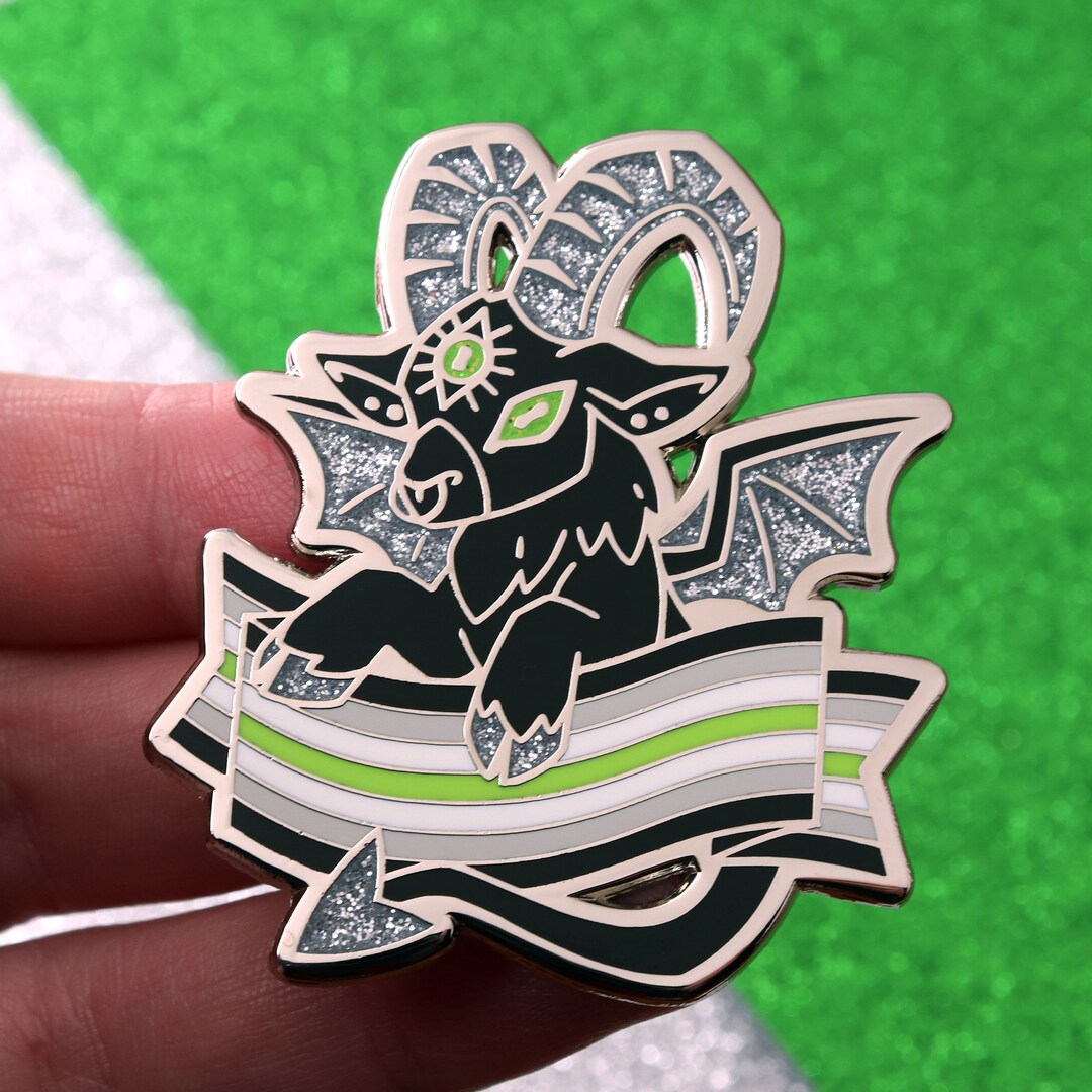Agender Pride Demon Identity Enamel Pin LGBTQ - Etsy