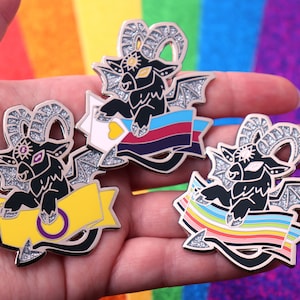 24 Flags Pride Demons Hard Enamel Pin LGBTQ / Rainbow Glitter Gay Pride ...