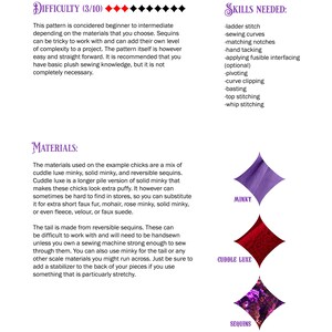 Cockatrice Chick Plushie Pattern PDF - Cute Stuffed Animal Bird Sewing ...