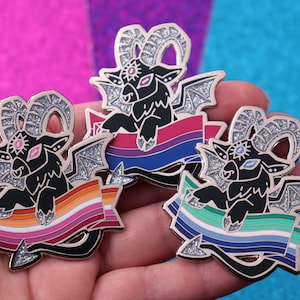 24 Flags Pride Demons Hard Enamel Pin LGBTQ / Rainbow Glitter Gay Pride ...