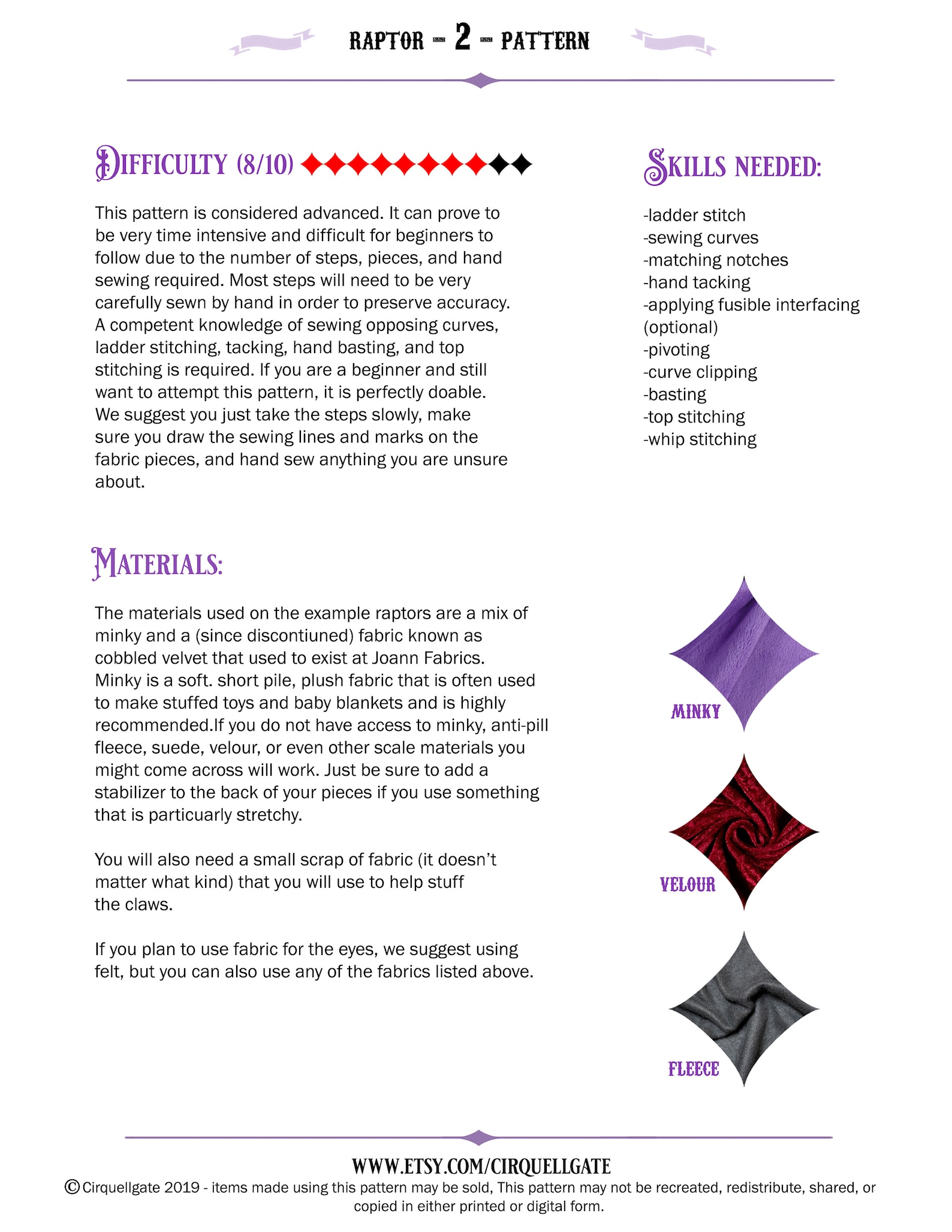 Raptor Plushie Pattern PDF Dinosaur Stuffed Animal Pattern - Etsy Australia