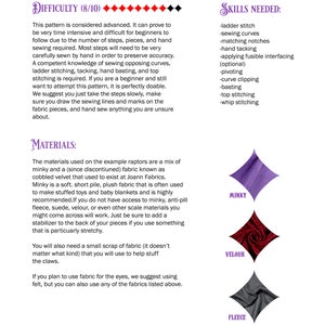 Raptor Plushie Pattern PDF- Dinosaur Stuffed Animal Pattern Plush ...