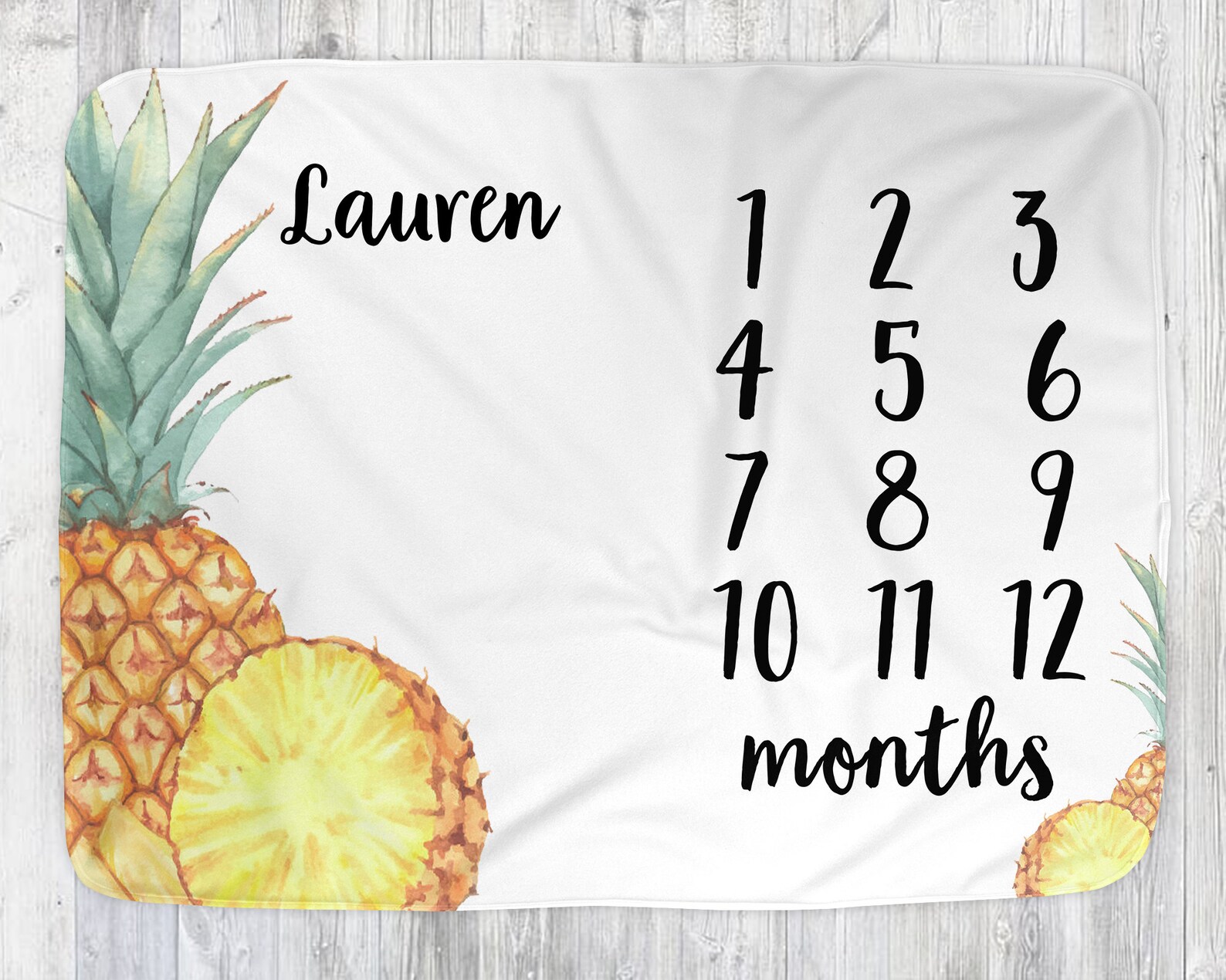 Pineapple Milestone Baby Blanket - Pineapple Baby Blanket - Pineapple ...