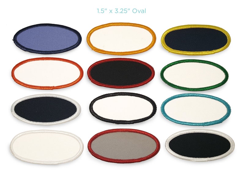 Blank 1.5"x 3.25" Oval Name Patch for DIY Users - Etsy