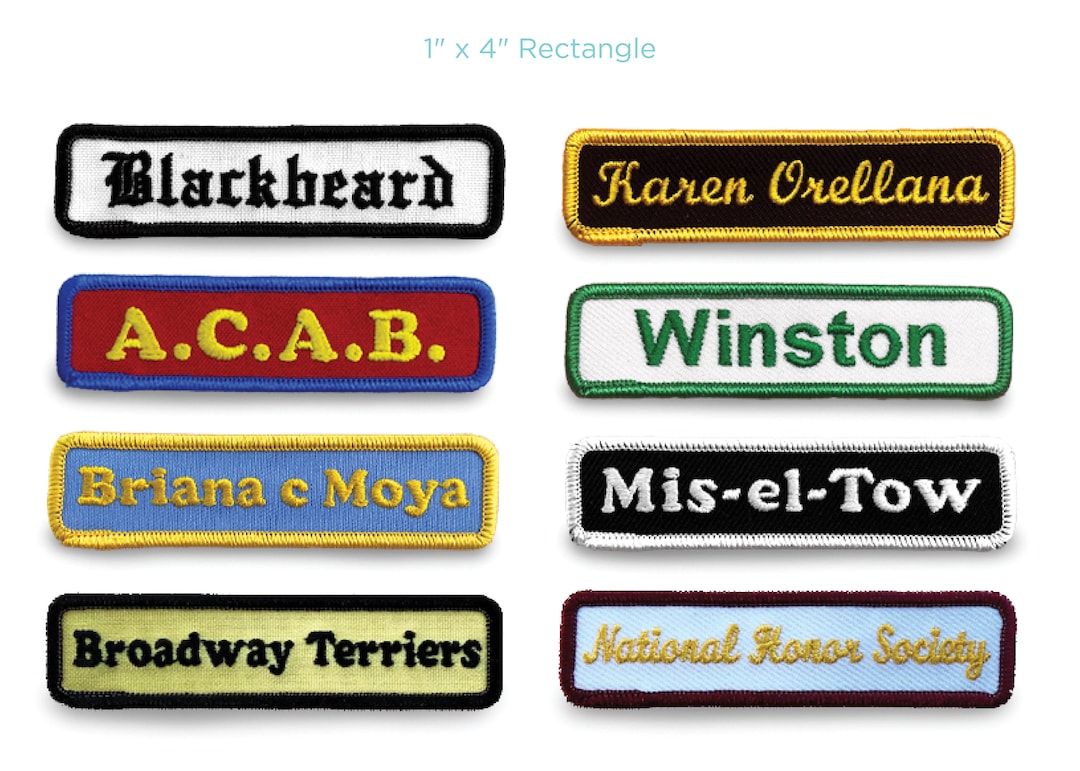 Embroidered Custom Iron-on 1" X 4" Rectangle Patch - Etsy