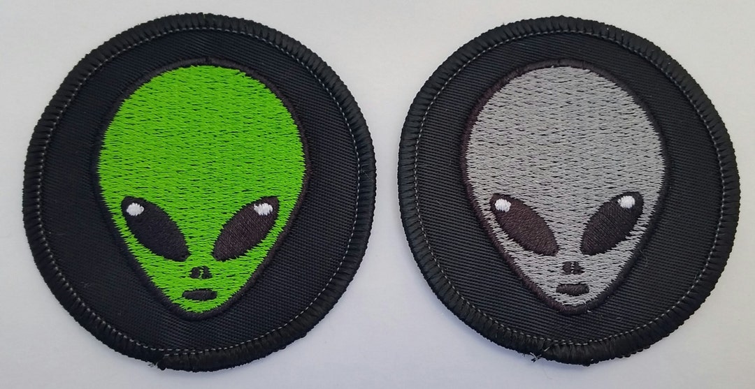 Alien Head Embroidered Circle Patch - Etsy