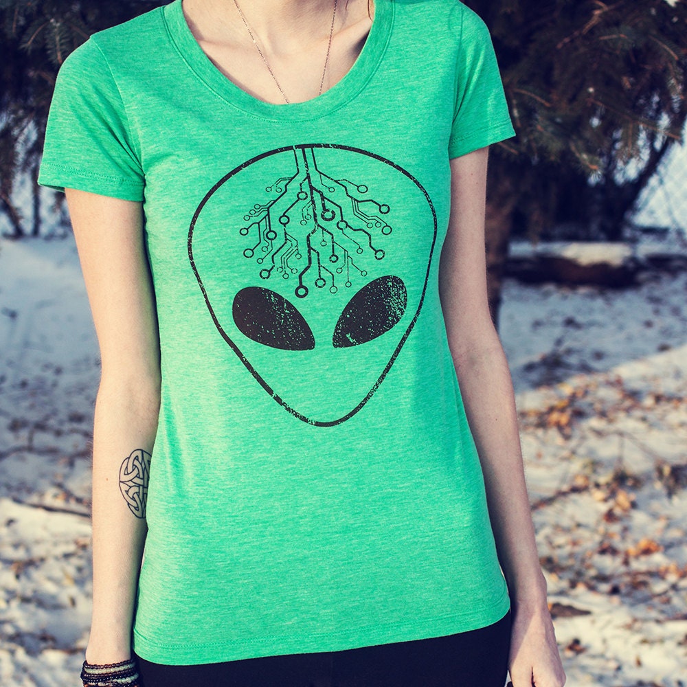 Alien Shirt Screen Printed Women's Tri-blend T-shirt | Etsy