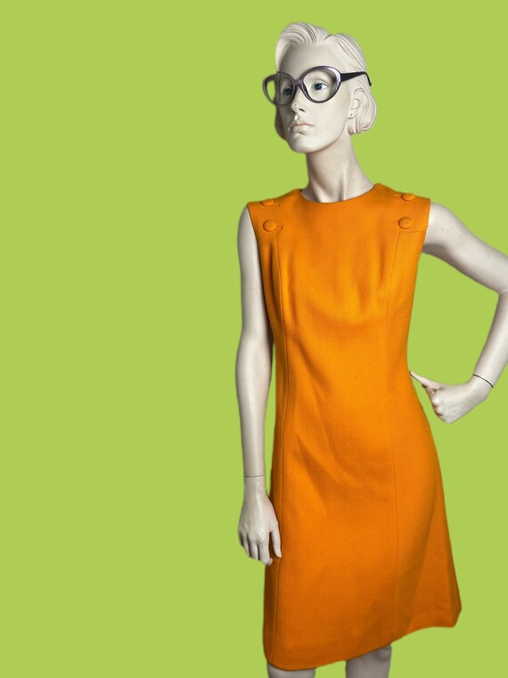 1960s tangerine Mod Shift Dress // Designer mod fashi… - Gem