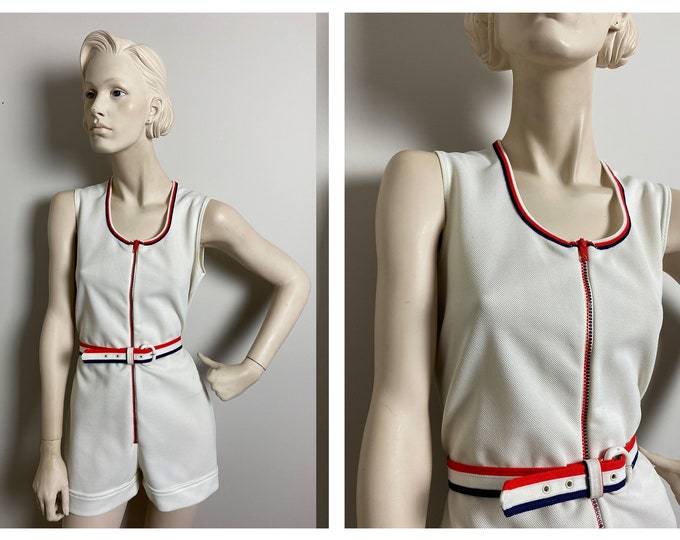MOD Vtg 60s Red White and Blue Romper// 1960s British Invasion Style ...