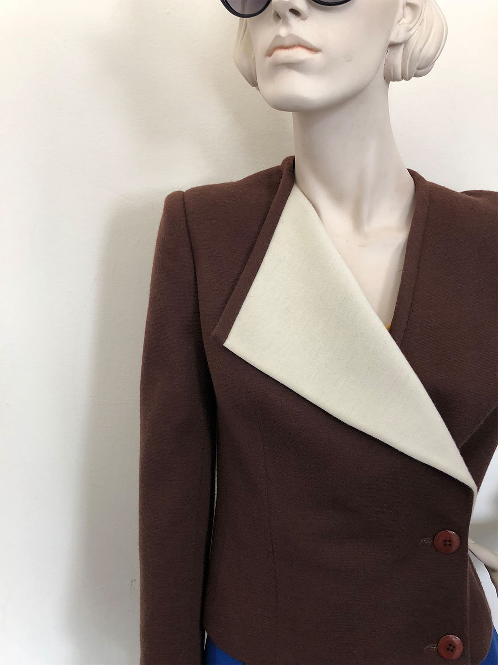 Mod Structured Blazer // 1980s Space Age A-symetrical Blazer - Etsy