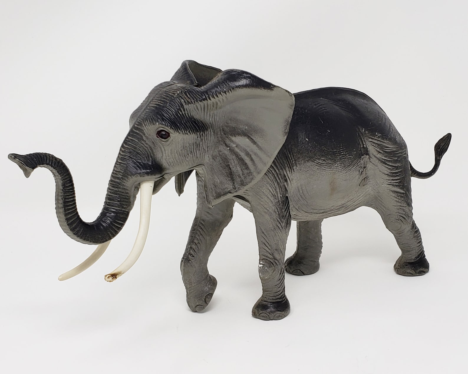Vintage Hard Plastic Elephant Toy Long Tusks 12-Inches x | Etsy