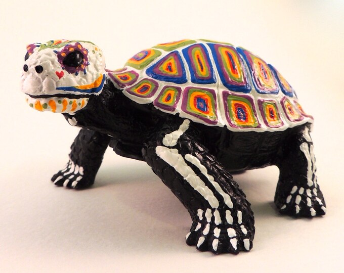 Day of the Dead Turtle Dia De Los Muertos Sugar Skull Reptile Skeleton ...