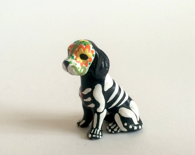 Day of the Dead Beagle Tiny Dog Sugar Skull Pet Memorial Dia De Los ...