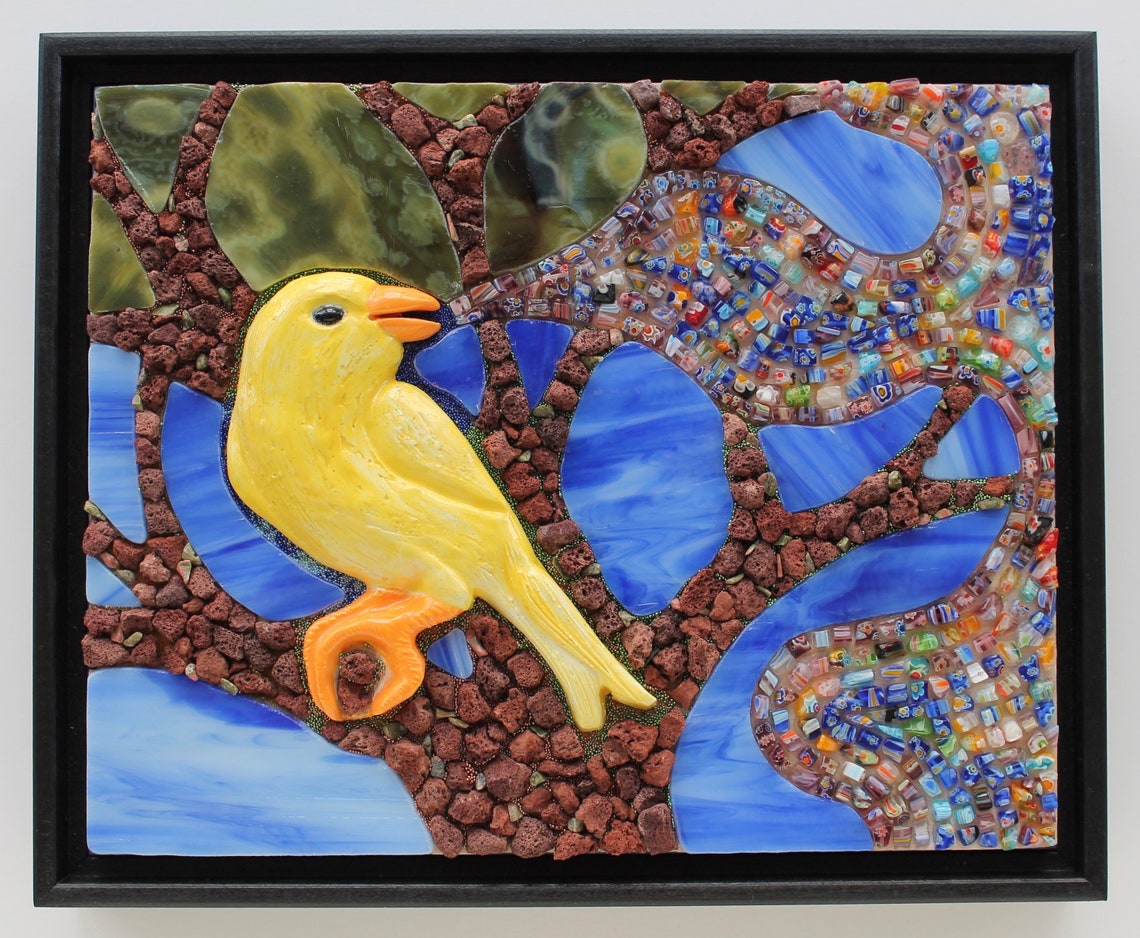 Mosaic Wall Art, Mosaic Canary, Mosaic Wall Hanging - Etsy