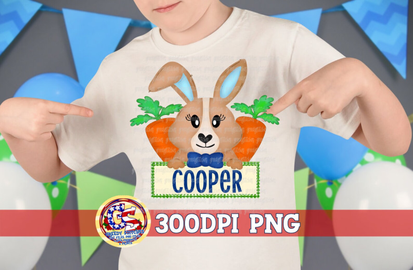 Easter Bunny Boy With Name Box PNG for Sublimation. Easter Bunny Png ...