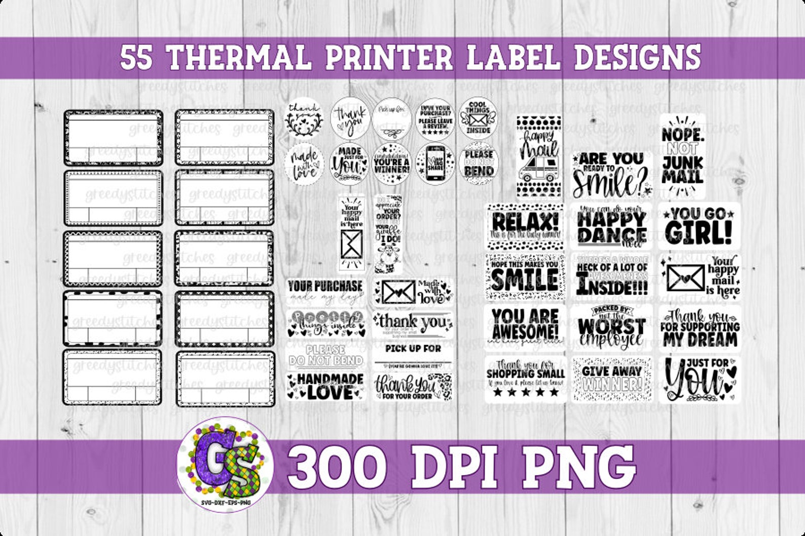 Thermal Printer Label PNG Bundle thermal Labels Png Small - Etsy