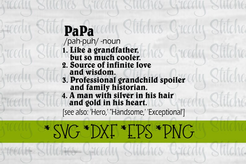 Father's Day Papa Svg Papa Definition Svg Dxf Eps - Etsy