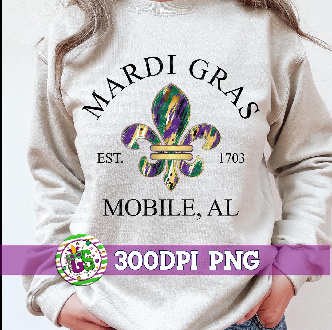 Mobile AL Mardi Gras Est 1703 PNG | Mardi Gras Png | Mobile Alabama Png ...