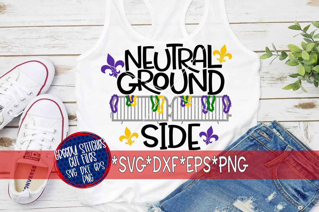 Neutral Ground Side Svg, Dxf, Eps, Png. Mardi Gras Svg | Beads SVG ...