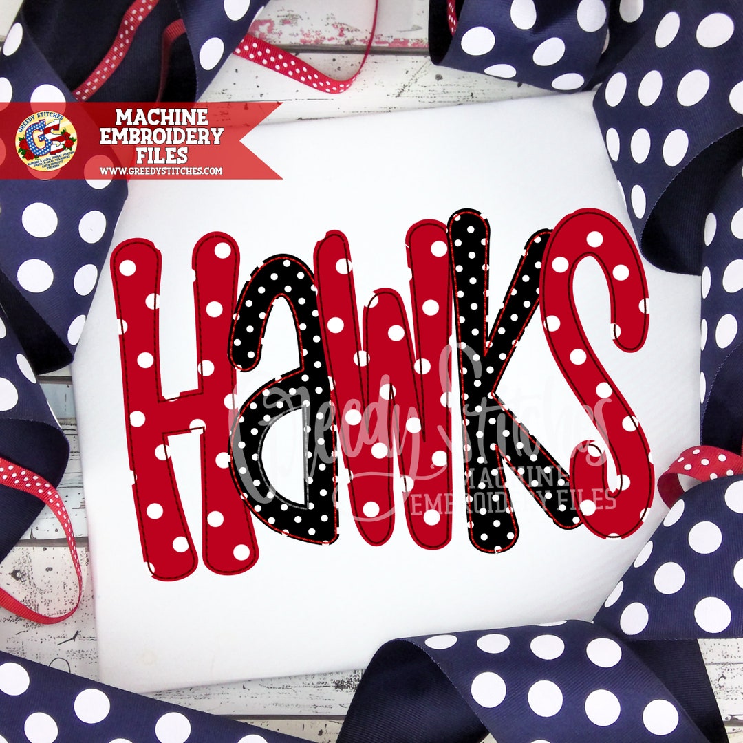 Hawks Applique Machine Embroidery Design | Hawks Mascot Machine ...