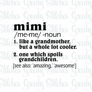 Mother's Day | Mimi | Mimi Definition Svg, Dxf, Eps, Png, Wmf. Mother's ...