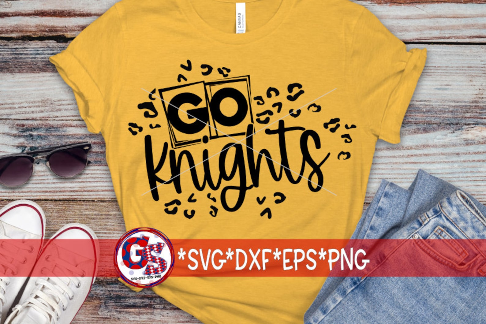 Go Knights Svg Go Knights Leopard Print Svg Dxf Eps Png. Go | Etsy