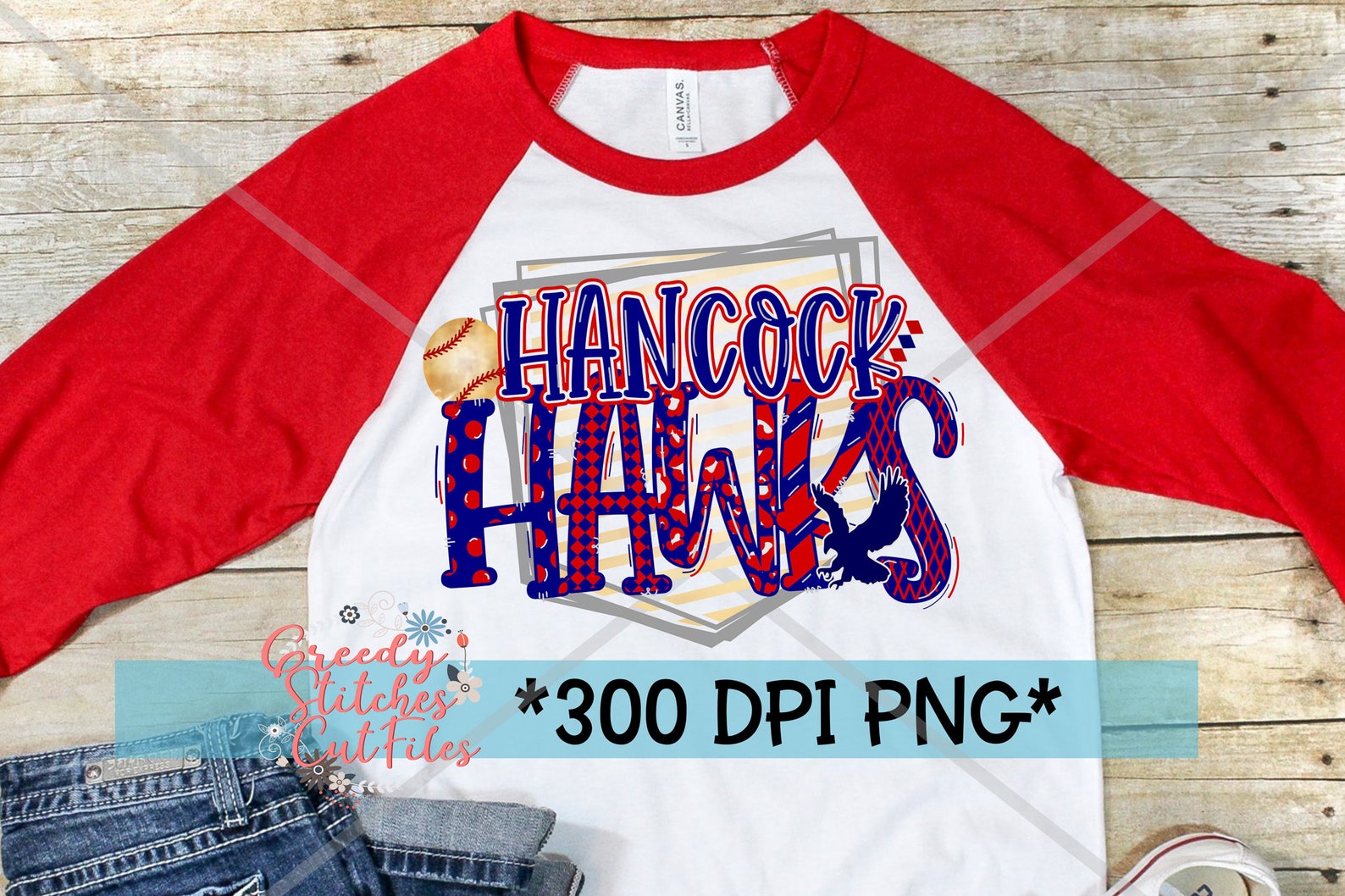 Hancock Hawks Baseball PNG for Sublimation | Hancock Hawks Png ...